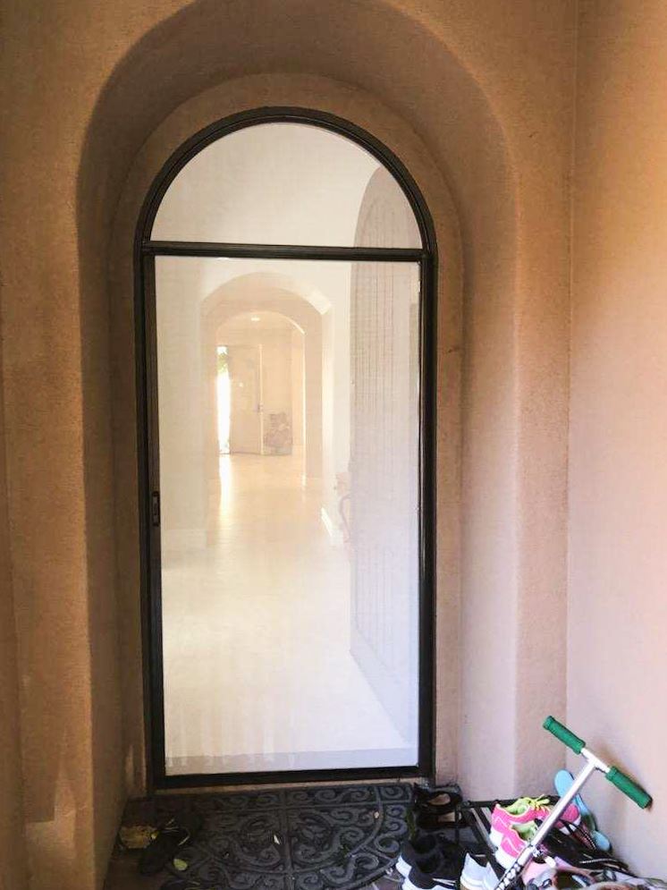 Arched Front Door Retractable Screen in Irvine, California