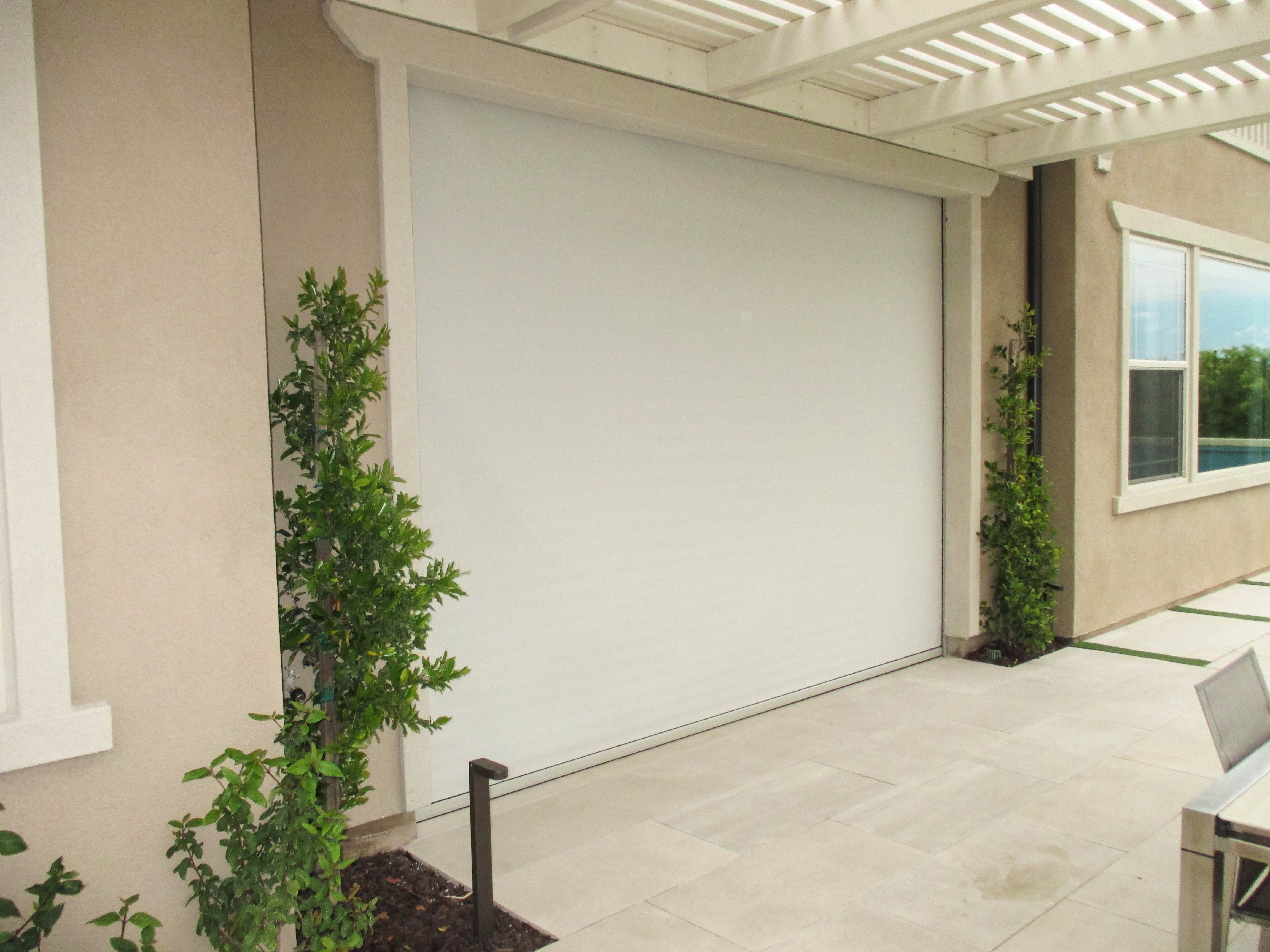 California Room Motorized Power Screen with Recessed Tracks and Housing ...