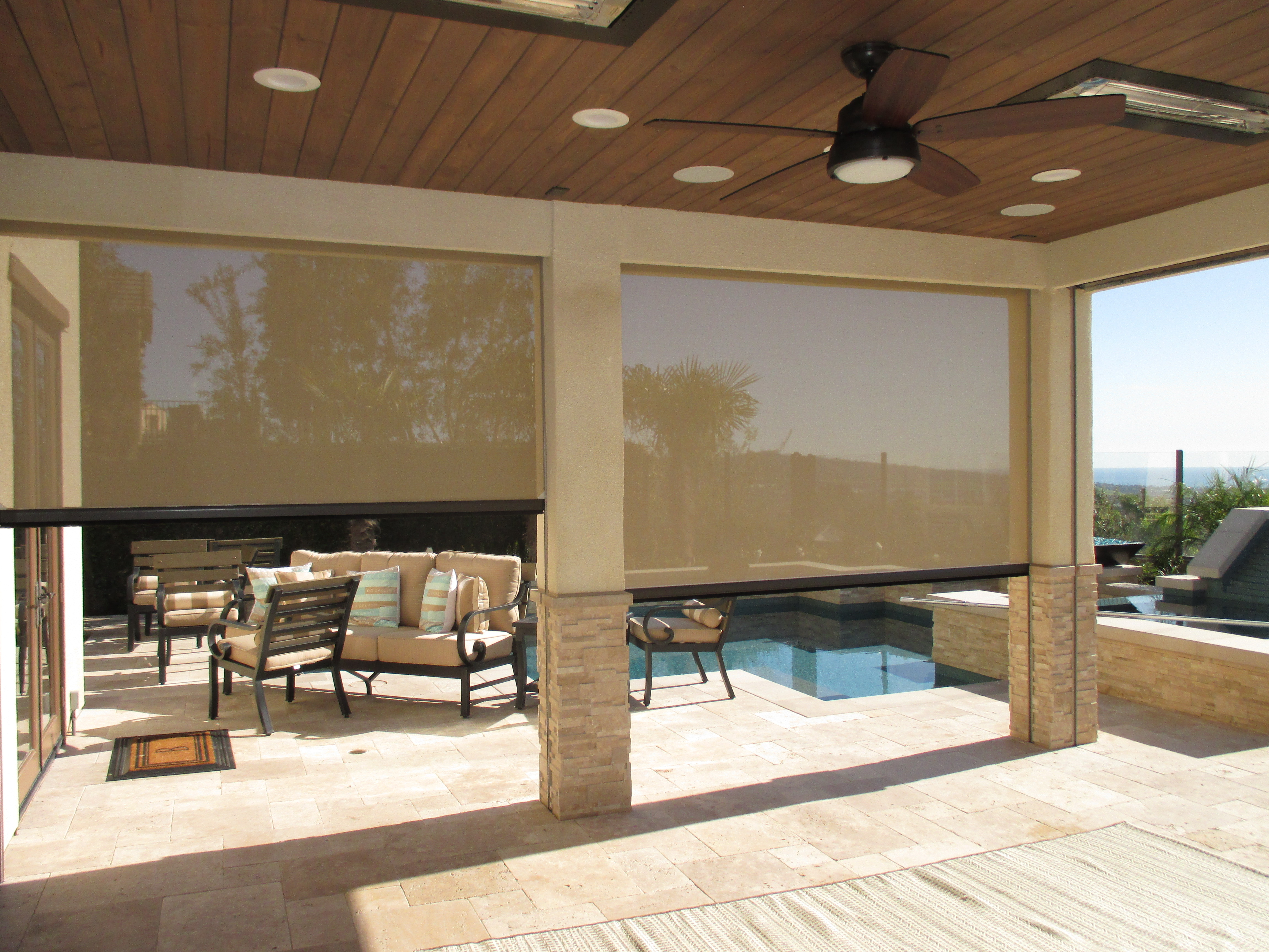 Recessed Motorized Power Screens | Orange County Home Improvement Products